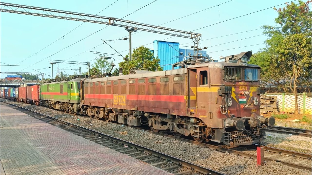 WAG-5E & WAG9HC WITH 90 + CONTAINERS #indianrailways #dieselengine # ...
