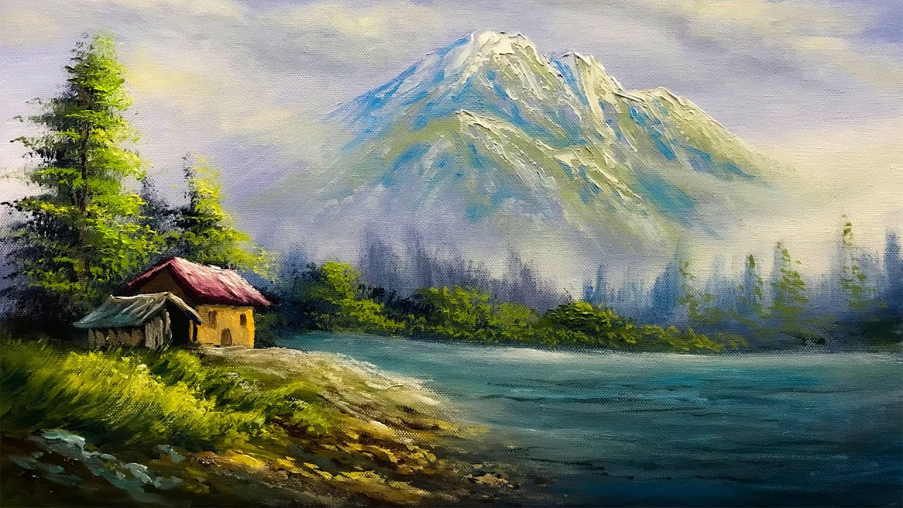 Easy Landscape Painting | Step By Step Painting Tutorial | How to Paint ...