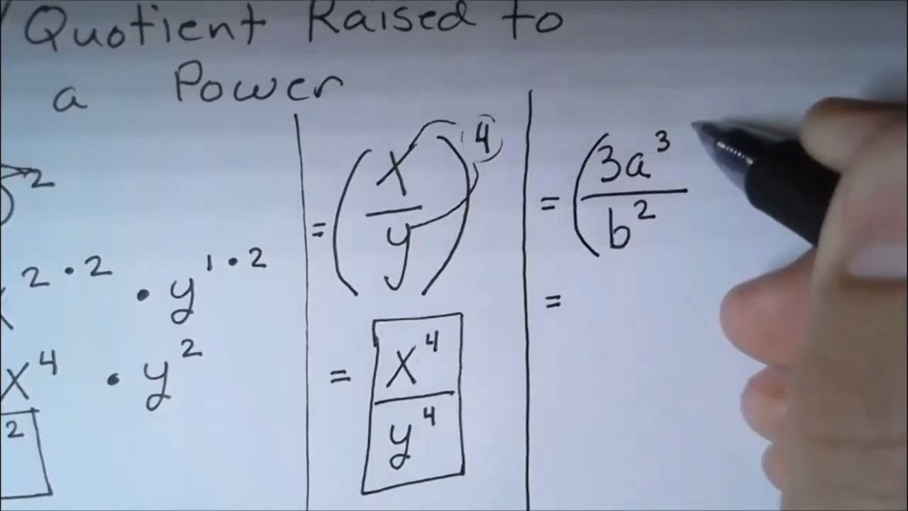 Exponent Power to Power and Quotient Rule Example - YouTube