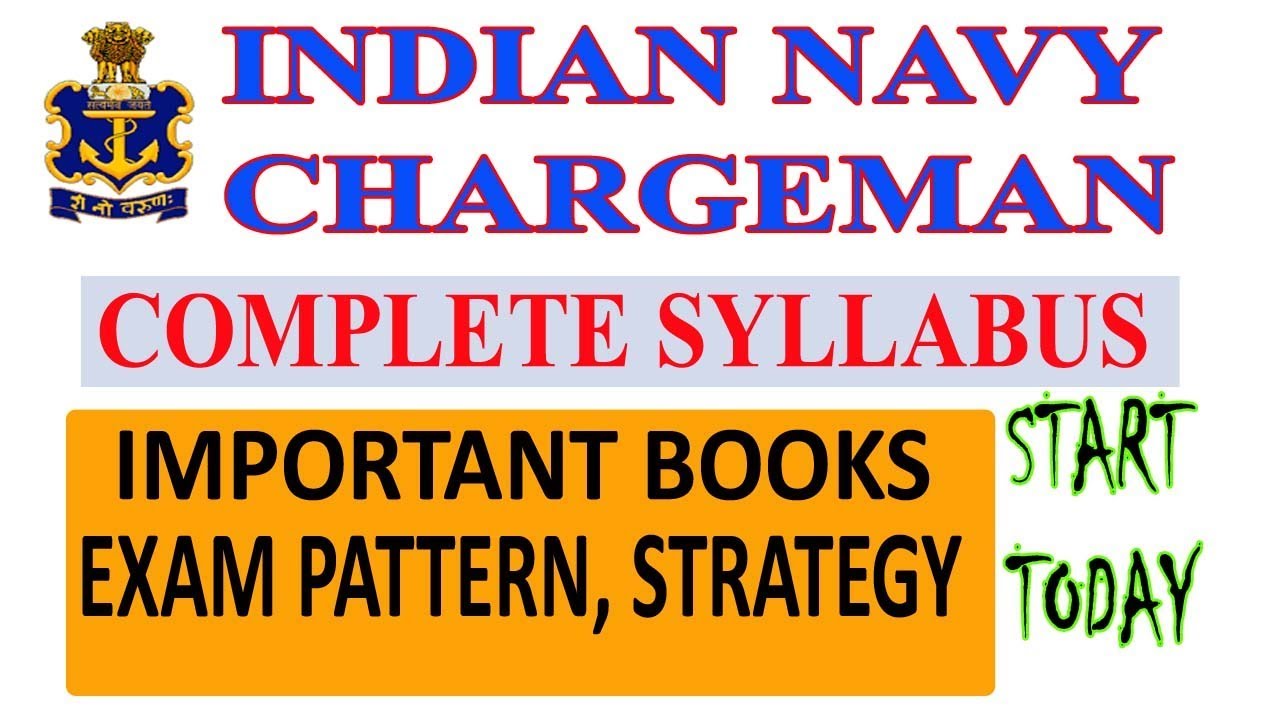 INDIAN NAVY CHARGEMAN SYLLABUS IMPORTANT BOOKS, STRATEGY - YouTube