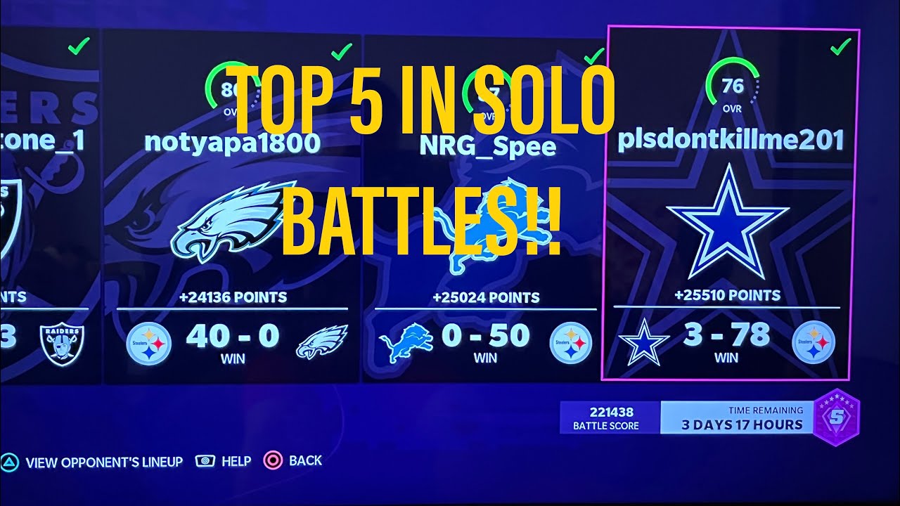 How to get a high score in Solo Battles in Madden 22 - YouTube