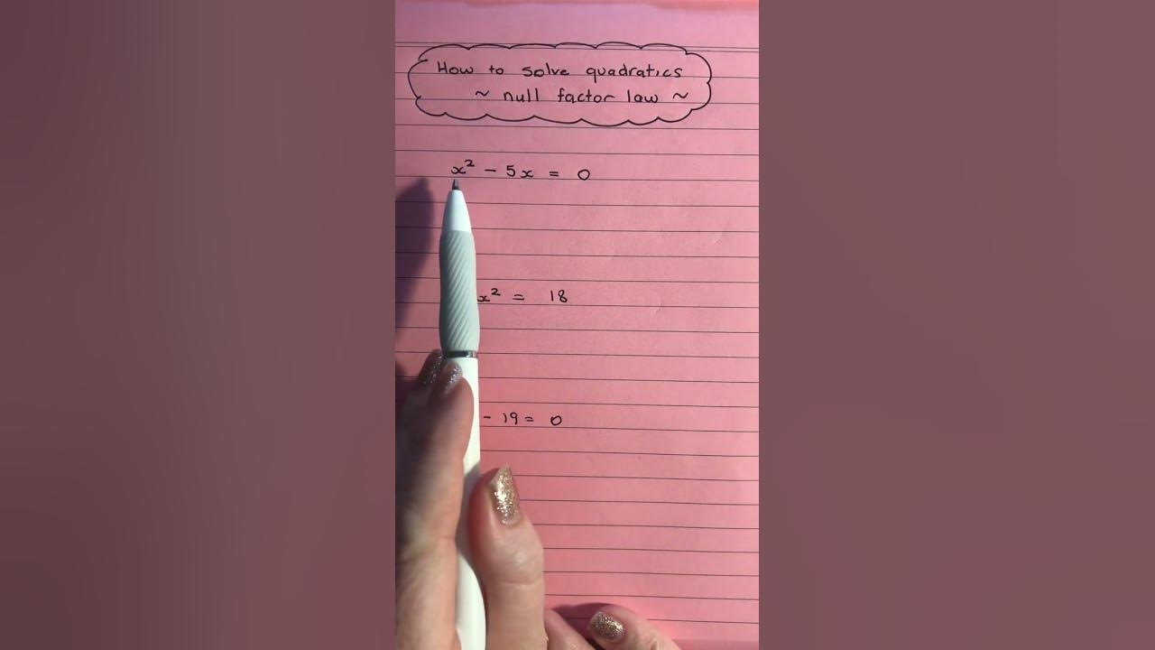 How to solve quadratics using the null factor law - YouTube