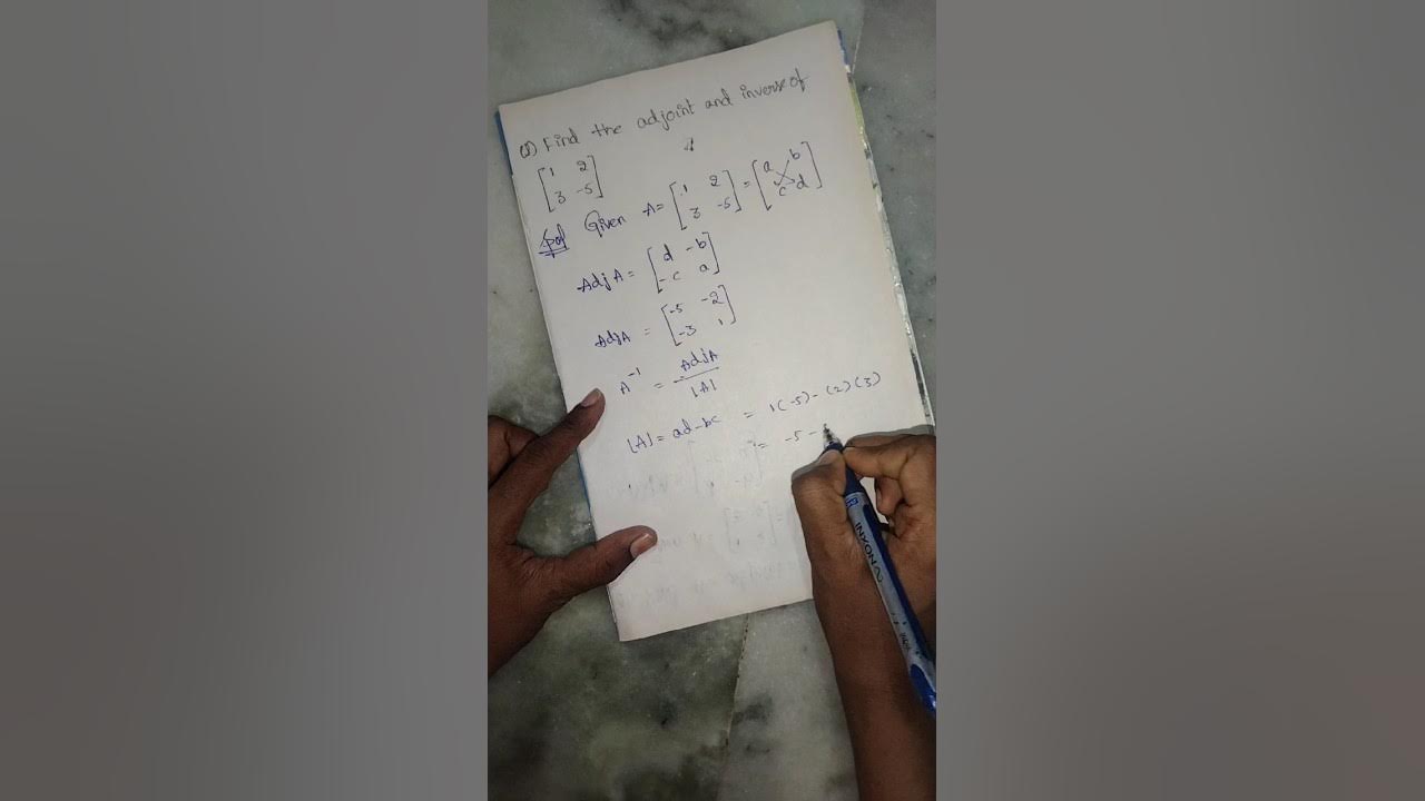 Find adjoint and inverse matrix in Telugu maths 1A - YouTube