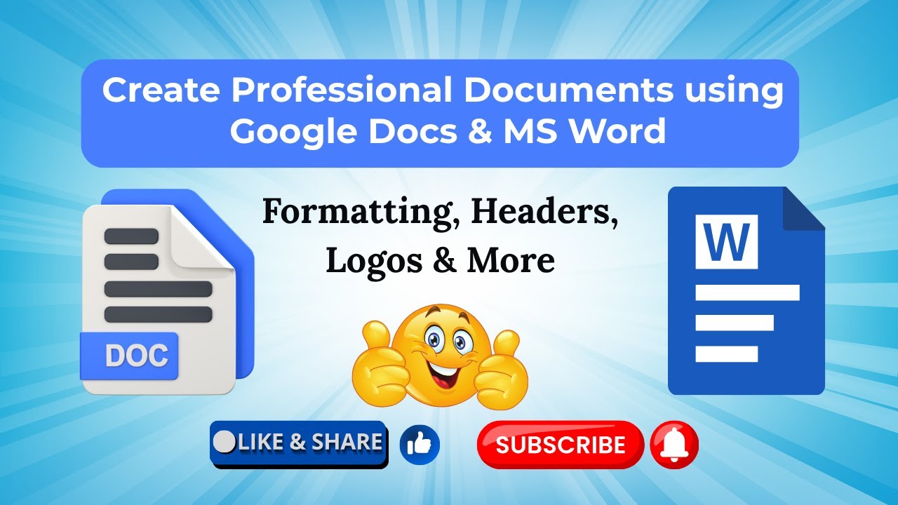 How to Create Professional Documents using Google Docs & MS Word ...