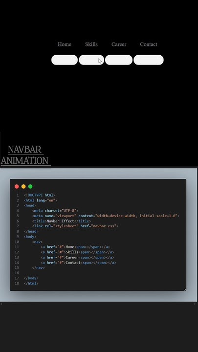 Navbar Animation Css Coding Code Programming Cssanimation Navbar