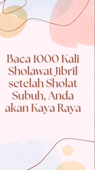 Bacalah 1000x sholawat jibril setelah sholat Subuh!#sholawatjibril#shorts - YouTube