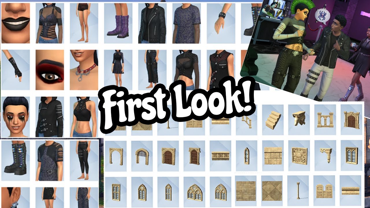 ALL ITEMS IN THE GOTH GALORE & CASTLE ESTATE KIT | The Sims 4 - YouTube