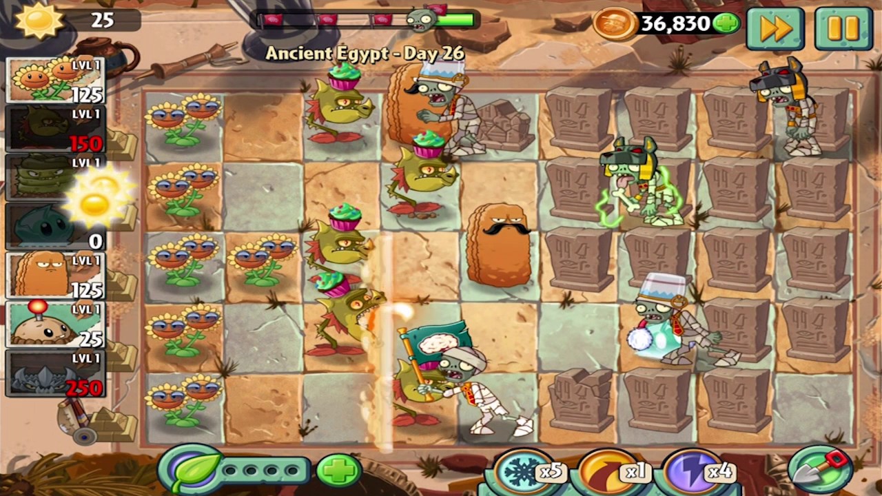 Plants vs Zombies 2: Ancient Egypt Day 26 Walkthrough - YouTube
