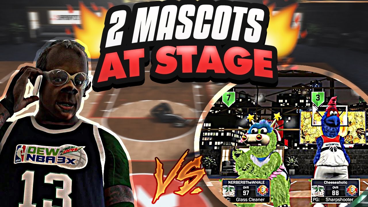 PLAYING 2 MASCOTS AT STAGE | INTENSE GAME! | NBA 2K17 MyPARK - YouTube
