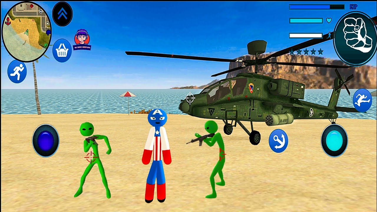 Us Captain Stickman Rope hero VS Green Stickman in Vegas City #4 ...
