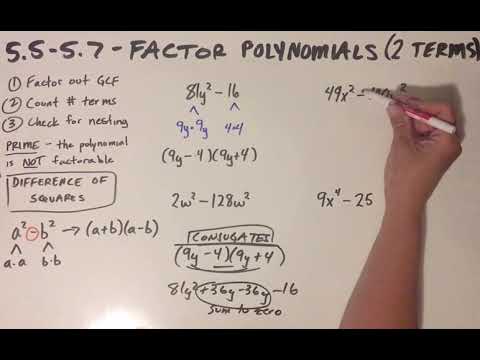 5.7 - Factoring Polynomials (Difference of Squares) - YouTube