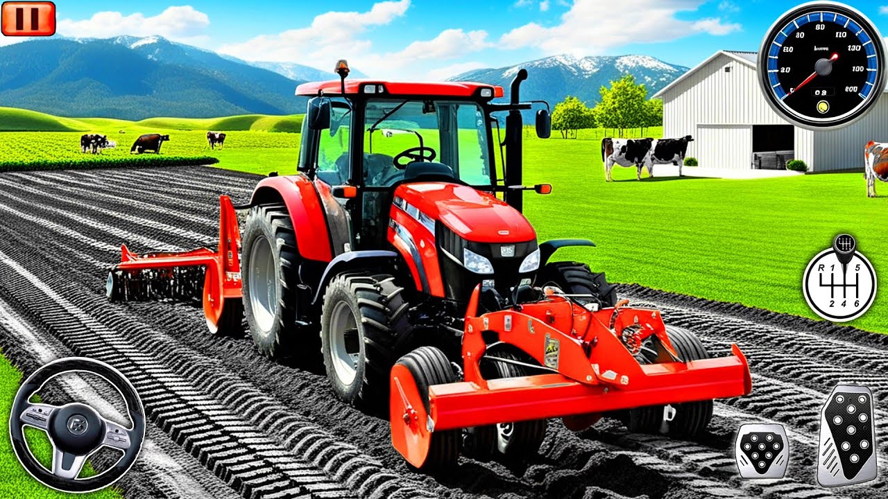 Real Tractor Farming Driving Simulator - Wheat Harvester Transport ...