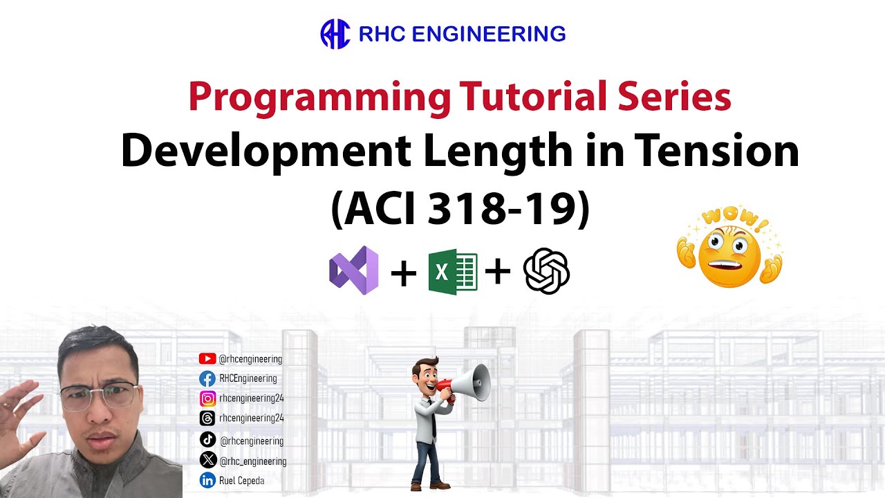 DEVELOPMENT LENGTH FOR DEFORMED BARS IN TENSION (ACI 318-19) EXCEL VBA CODE (MACRO) | Full ...