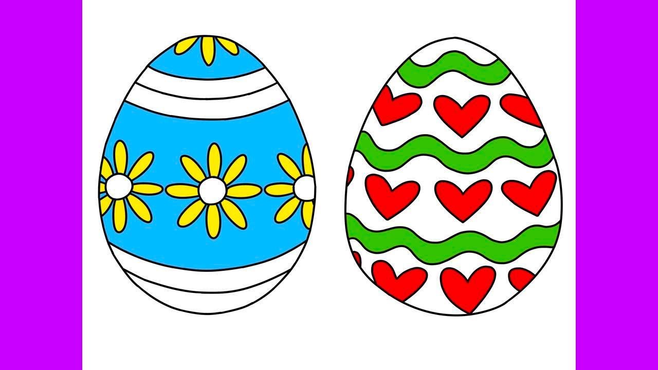 Oua Incondeiate de Paste | Desenez oua Rosii cu Model | Desen Usor ...