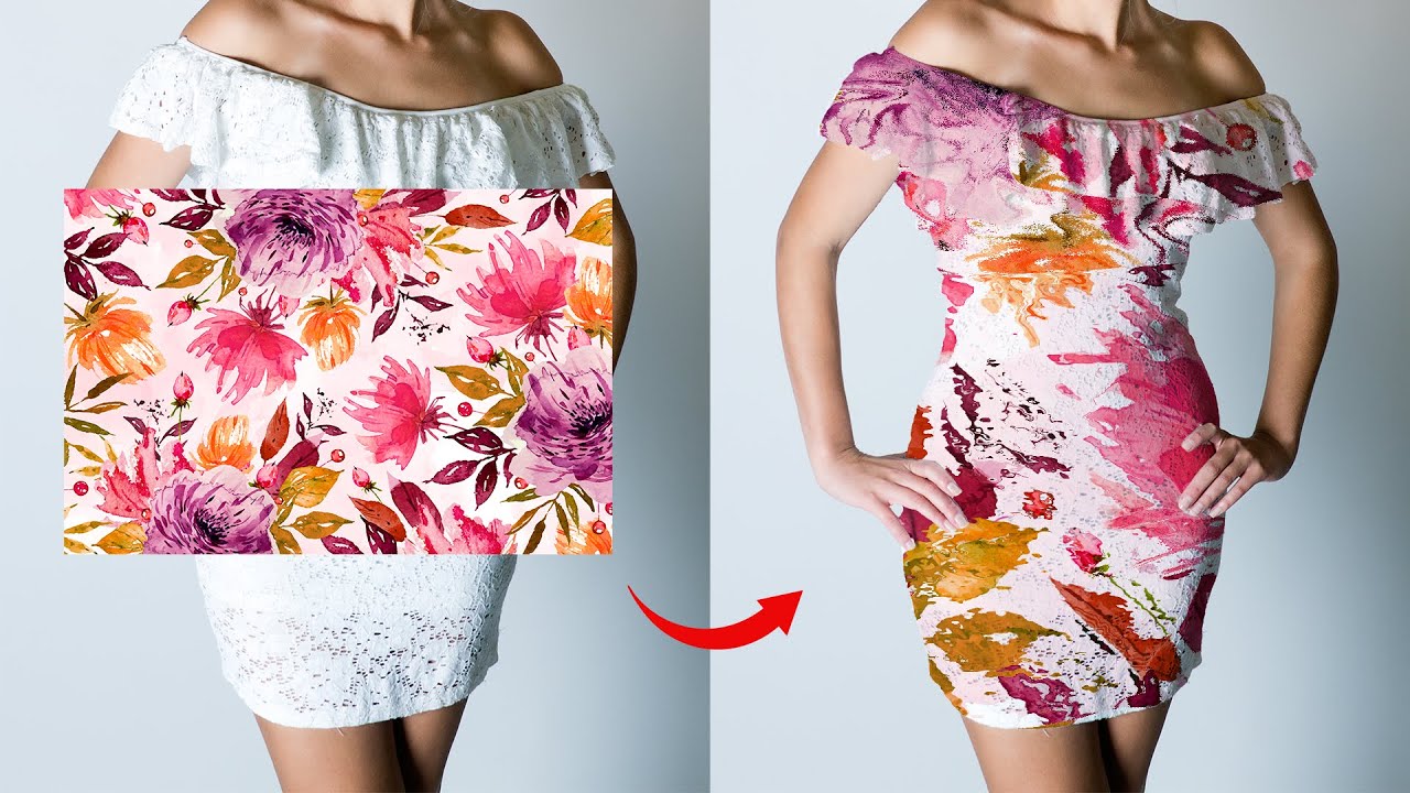 How to add a design to a Dress in Photoshop - YouTube