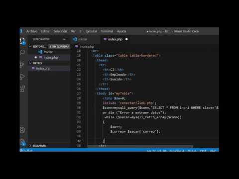 Crear una tabla con filtro, html y php - YouTube