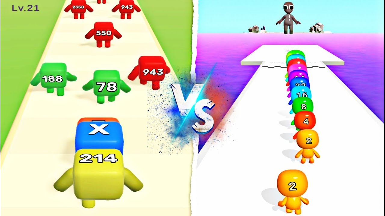 Level Up Numbers Vs Man Runner 2048 🟢🔴🟢 Walkthrough Android iOS Max ...