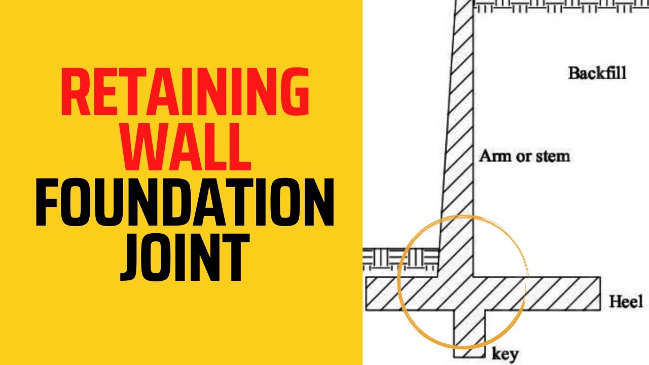retaining wall foundation joint steel detailing - YouTube