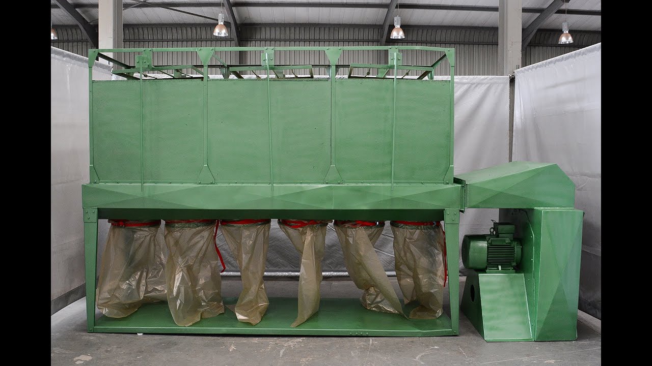 6 Bag Extractor with 11kw blower | GFP Machines - YouTube