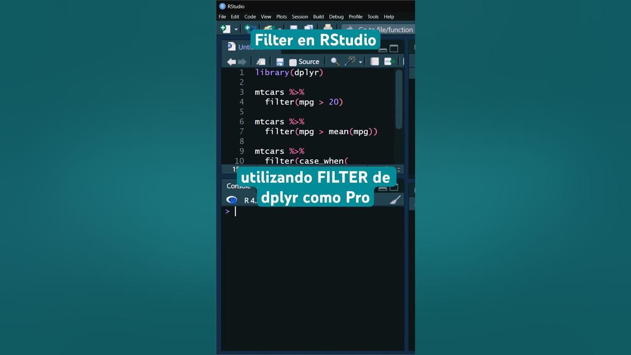 FILTER de dplyr como PRO en RStudio 🦾 #rstudio #dplyr #programacion #datascience #bigdata - YouTube
