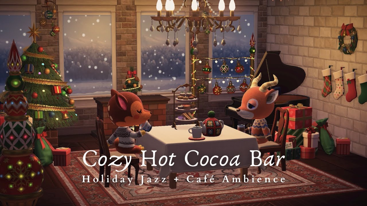 Cozy Hot Cocoa Bar 🍫 1 Hour Christmas Jazz No Mid Ads + Café Ambience ☕ ...