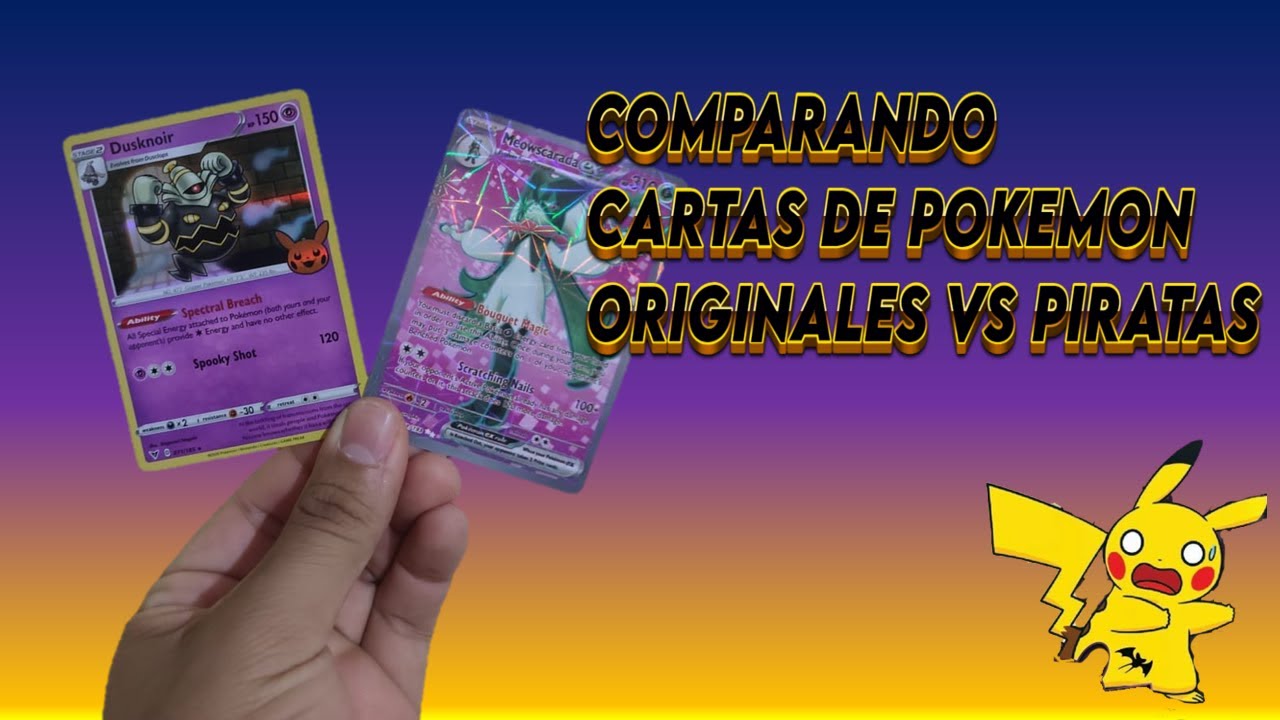COMPARANDO CARTAS POKEMON ORIGINALES VS CARTAS POKEMON P1R@T1LL@Z - YouTube
