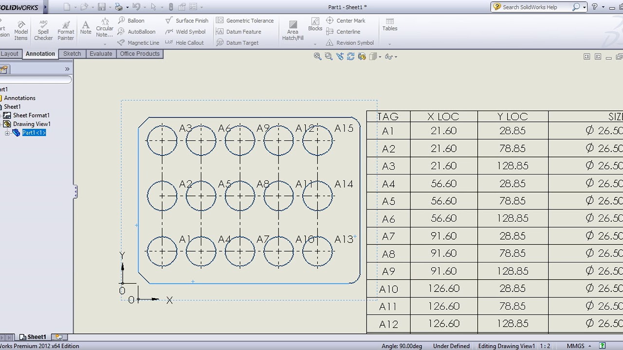 SolidWorks Tutorial In Tamil 92 Hole Table Drafting Drawing YouTube solidworks-tutorial-in-tamil-92-hole-table-drafting-drawing-youtube
