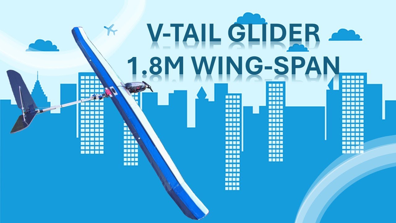ANOTHER FLIGHT OF THE V-TAIL GLIDER WITH KFm WING SPAN 1.8M - YouTube