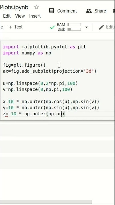 Create 3d Sphere Surface Using Matplotlib Python Pythonprogramming Youtube