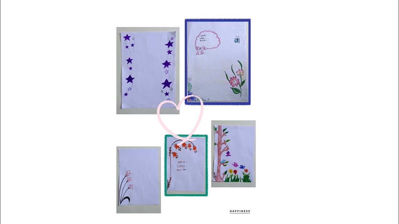 5 different easy way to draw assignment first page - YouTube