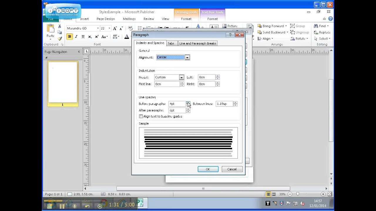 Publisher Text Styles 3 - Paragraphs - YouTube