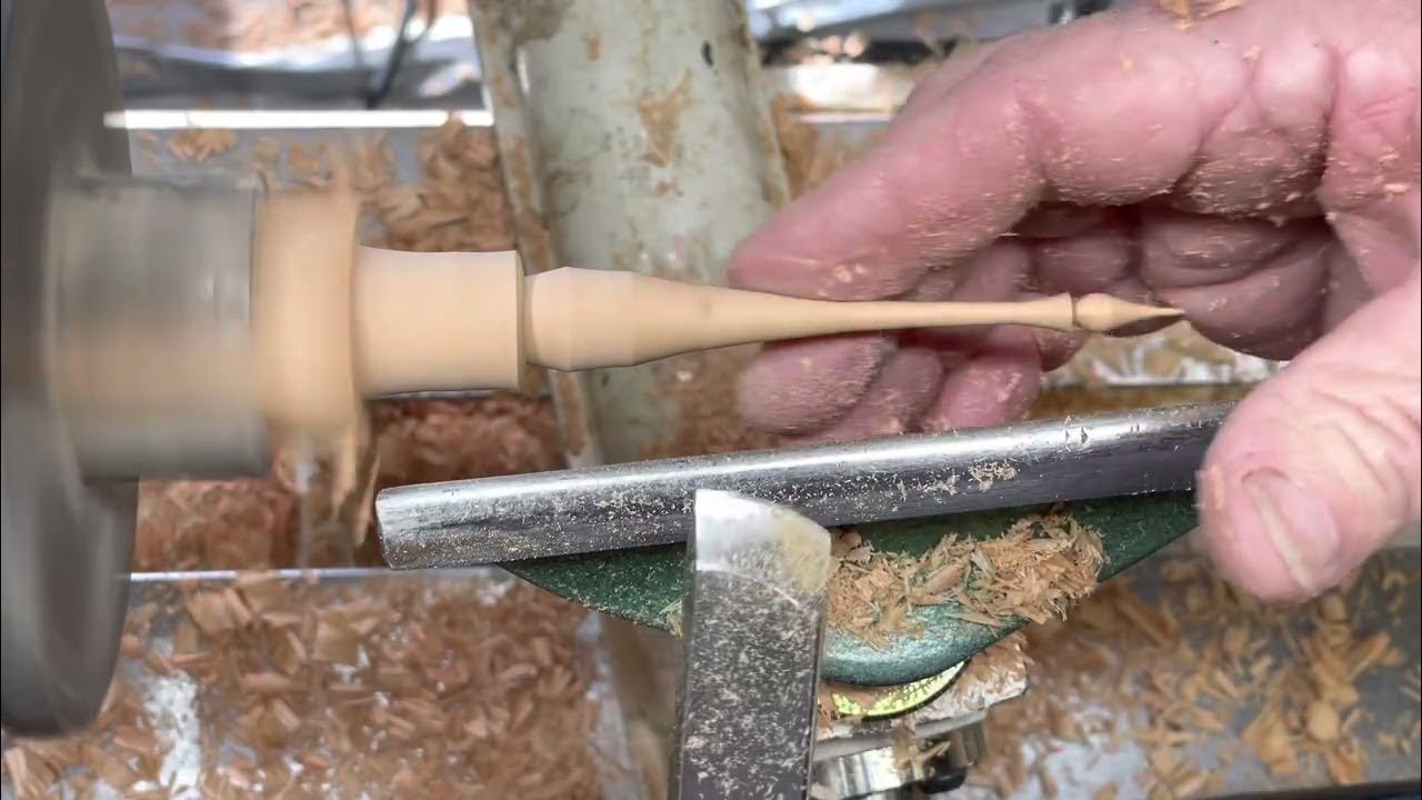 Turning a finial in real time. - YouTube