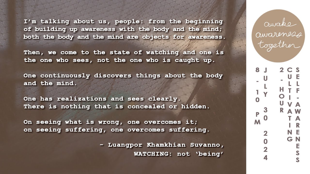 Daily Practice: 2-Hour Cultivating Self-Awareness | Equanimity ...