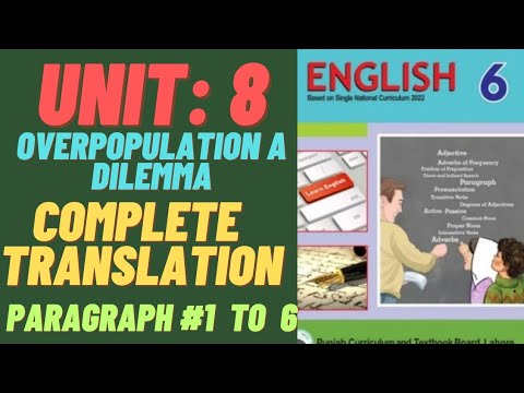 Overpopulation - A Dilemma / Translation Unit: 8 /Word Meaning/ Paragraph # 1 to 6 / English ...