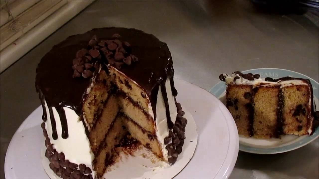 Chocolate Chip Cookie Drip Cake - YouTube