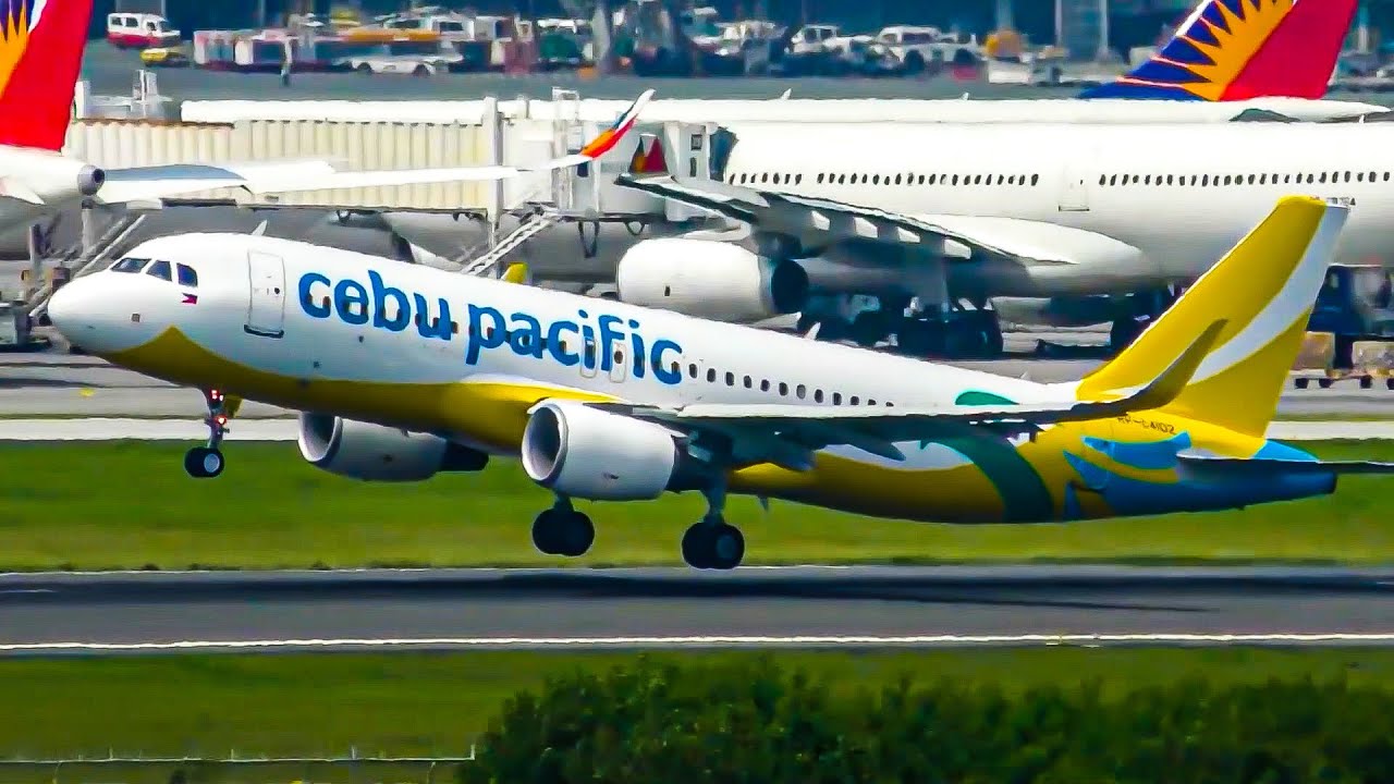 HD Cebu Pacific Airbus A320 Takeoff - Manila Airport Philippines - YouTube
