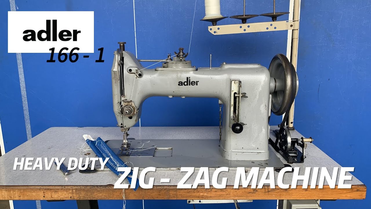 Adler 166-1 heavy duty barrel - shuttle zig - zag sewing machine - YouTube