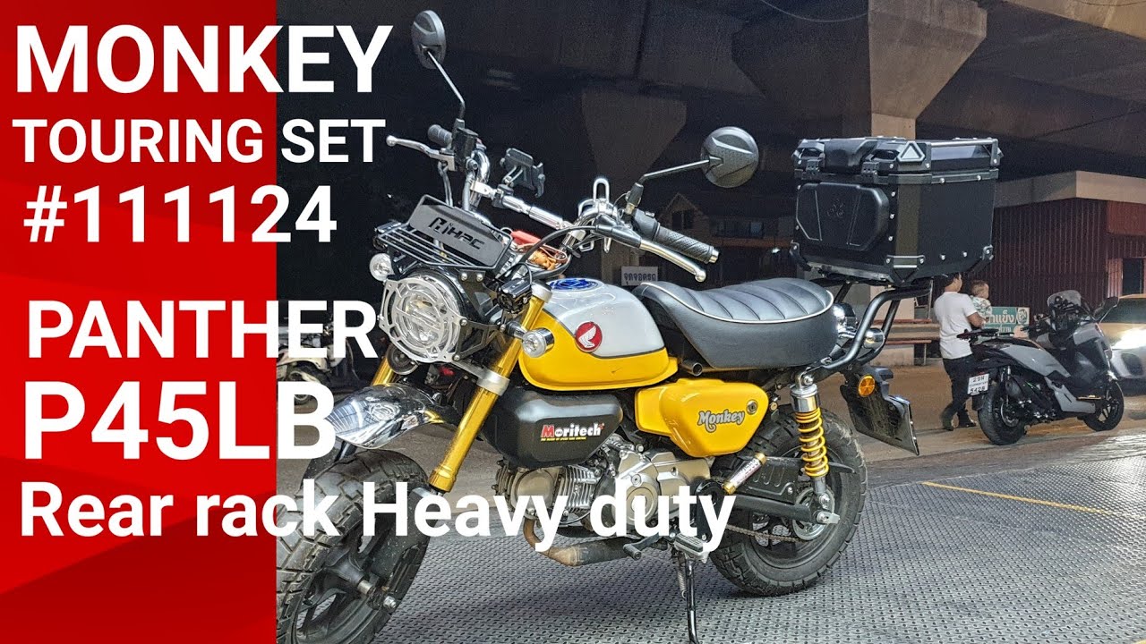 MONKEY 125 with PANTHER P45LB + Heavy duty rear rack PANTHER - YouTube