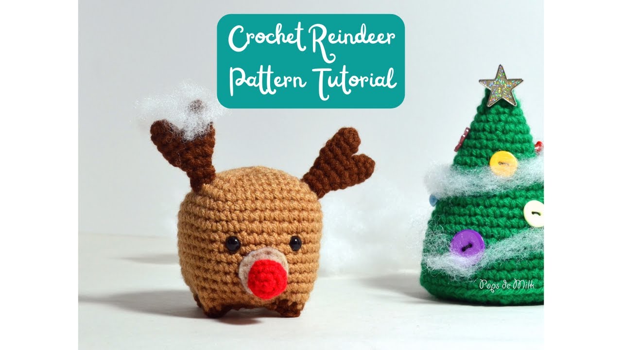 Crochet Rudolph the Reindeer Ornament Amigurumi Pattern Tutorial - YouTube
