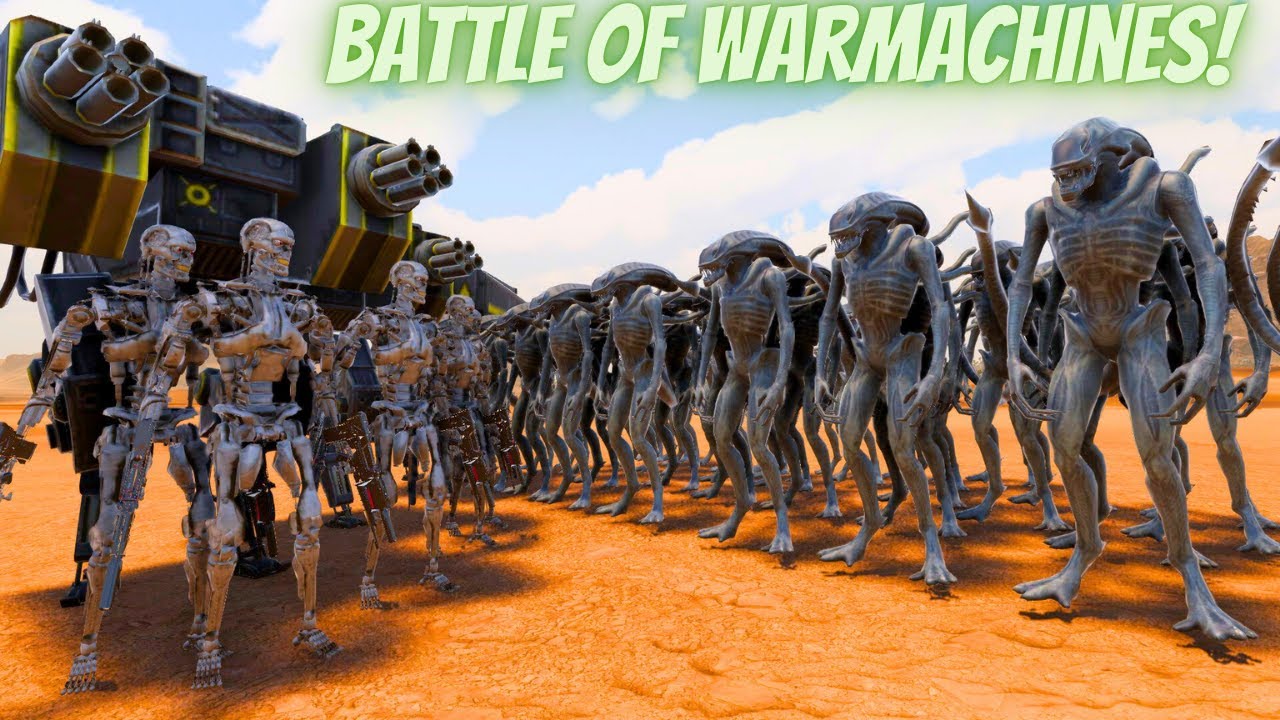 3.500 T-45 & T-800 TERMINATORS vs 1 MILLION ALIENS INVASION | BATTLE ...