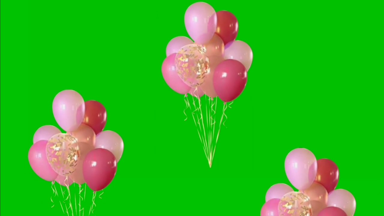 Balloons flying green screen Animation effect HD video Footage No ...