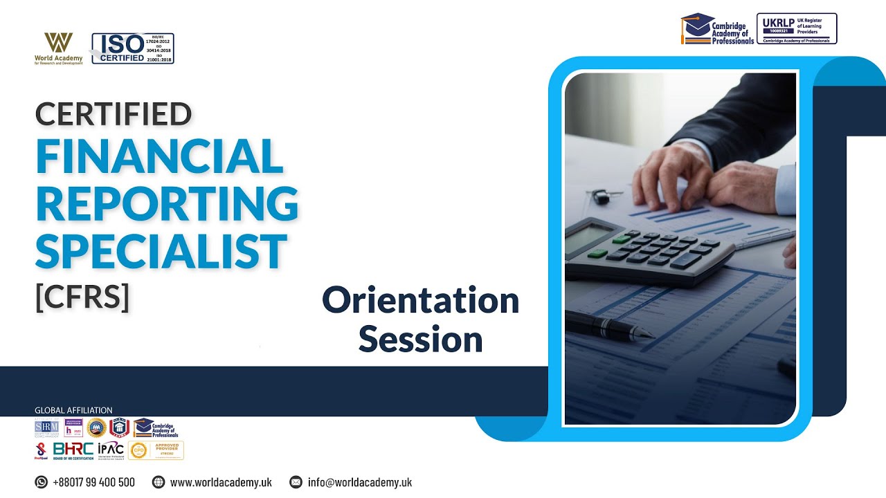 Certified Financial Reporting Specialist [CFRS] - YouTube
