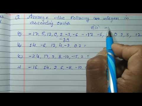 Arrange the following integers in ascending order - YouTube