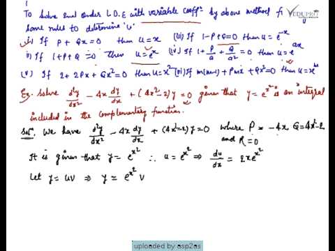 Second Order Linear Differential Equation with Variable Coefficient ...