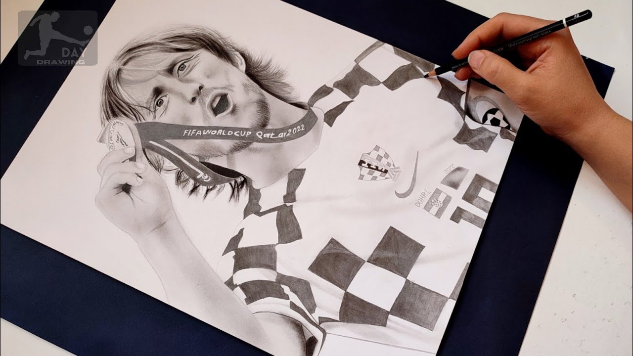 Drawing Luka Modric winner with Croatia 2022 || Design Luka Modric in ...
