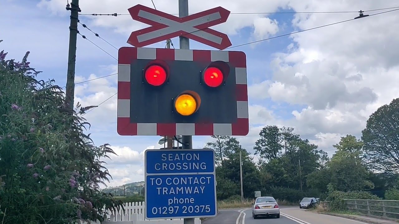 Tramway Crossing at Colyford Level Crossing, Devon - YouTube