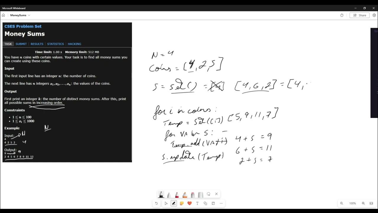 Money Sums CSES PROBLEM - YouTube