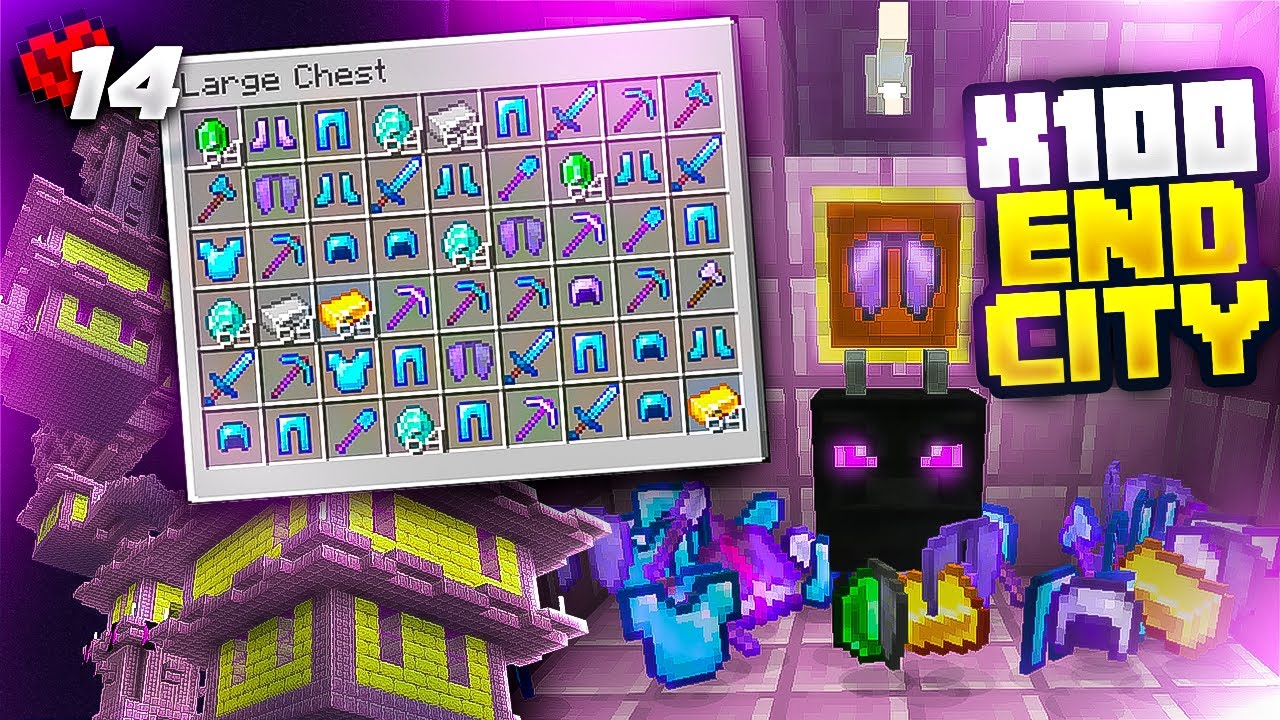 I looted 100 END CITIES In Minecraft Hardcore!! (14) - YouTube