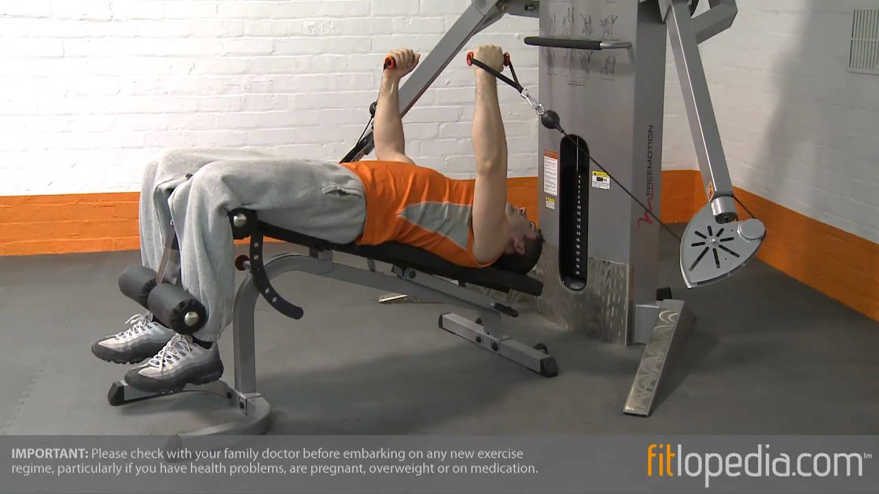 Alternate Cable Cross Decline Bench Fly - YouTube