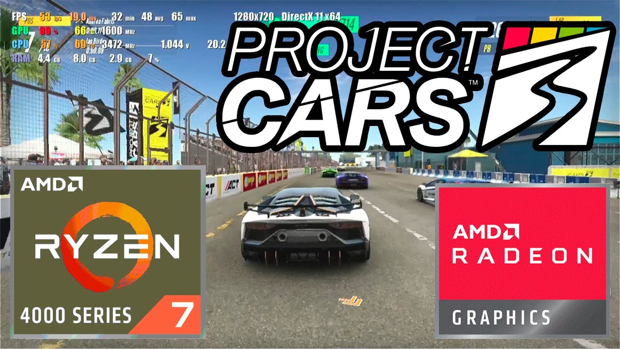 Project CARS 3 - AMD Ryzen 7 4700U - Radeon Vega 7 - Test Gameplay ...